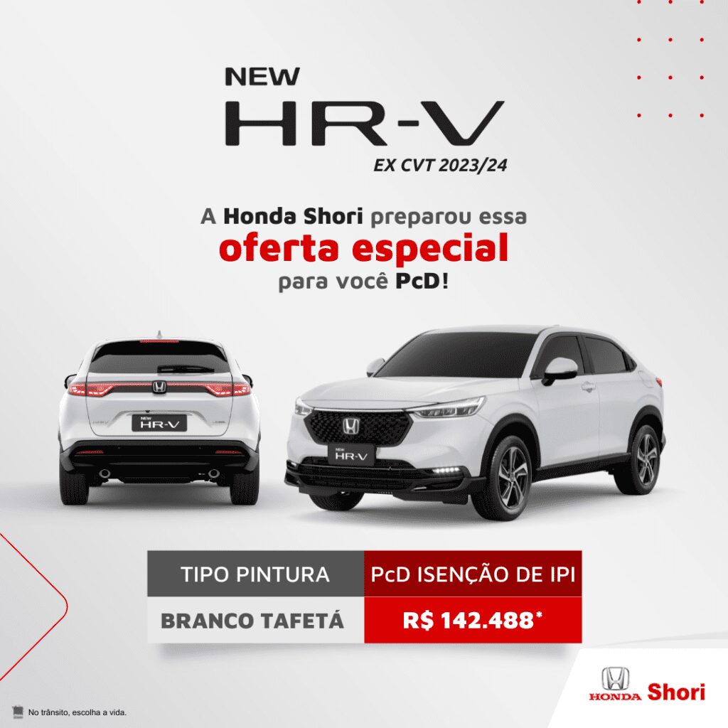New HR-V EX CVT 2023/24 em oferta para PcD! – Grupo Pianna